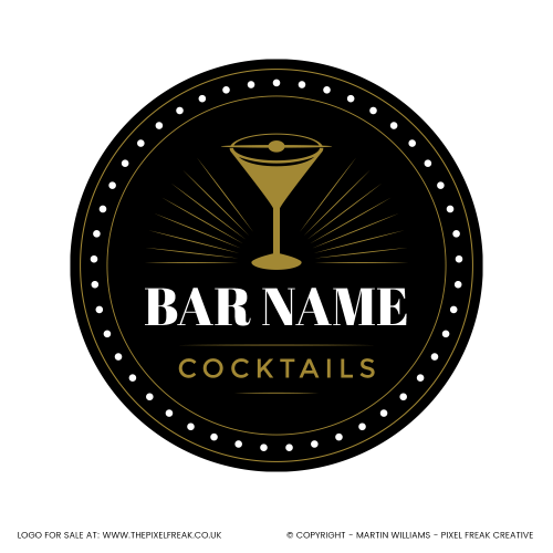 Cocktail Bar Logos for Sale | Bespoke & Ready to Buy